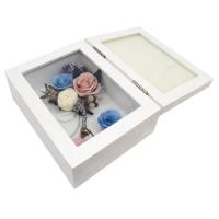 China Everlasting Preserved Rose Gift Box Photo Frame Soft Touch Lasted For Long Time for sale