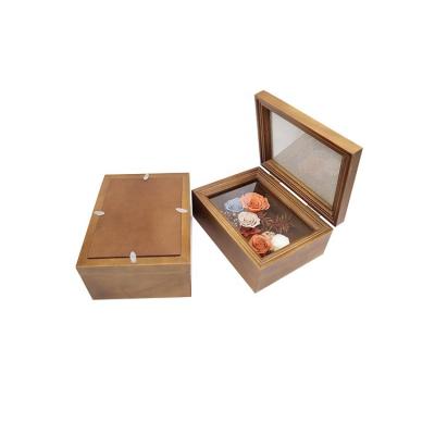 China Home Decorative Preserved Rose Gift Box Photo Frame With Bright Color for sale