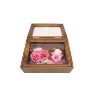 China Home Decorative Preserved Rose Gift Box Photo Frame With Bright Color for sale