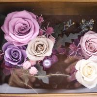 China Customized Wooden Photo Frames Decorations With Pollen Preserved Rose for sale