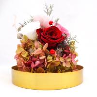 China Luxury Preserved Rose Glass Dome Beautiful For Christmas Decoration for sale