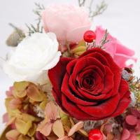 China Luxury Preserved Rose Glass Dome Beautiful For Christmas Decoration for sale