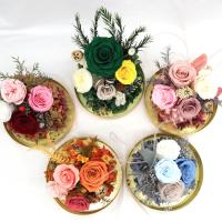 China Luxury Preserved Rose Glass Dome Beautiful For Christmas Decoration for sale