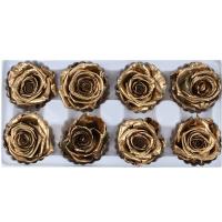 China Gold Eternal Rose Gift , DIY Artificial Rose Heads For Christmas Decoration for sale