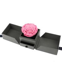 China Long Lasting Dried Preserved Rose Gift Box Luxury Design With Drawer Packing for sale