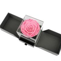 China Long Lasting Dried Preserved Rose Gift Box Luxury Design With Drawer Packing for sale
