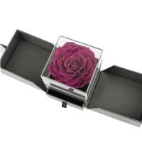China Long Lasting Dried Preserved Rose Gift Box Luxury Design With Drawer Packing for sale