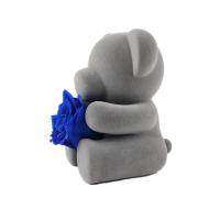 China Blue Artificial Preserved Rose Teddy Bear With Rich Romantic Look for sale