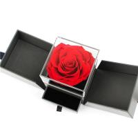 China Decoration Valentines Flowers In A Box , Two Side Open Custom Rose Box for sale