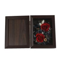 China Mother'S Day Preserved Rose Gift Box Solid Wood Photo Frame 15.5*8*20.5CM for sale
