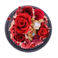 China Christmas Reindeer Red Rose In Glass Creative Gift Idea For Your Dear Ones for sale
