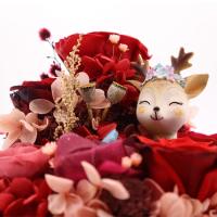 China Christmas Reindeer Red Rose In Glass Creative Gift Idea For Your Dear Ones for sale