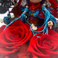 China Chinese Peking Opera Artificial Glass Rose Decoration Chinese Traditional Style for sale