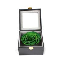 China Green Forever Rose In A Box , Elegant Square Everlasting Roses In A Box for sale