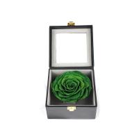 China Green Forever Rose In A Box , Elegant Square Everlasting Roses In A Box for sale