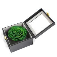China Green Forever Rose In A Box , Elegant Square Everlasting Roses In A Box for sale