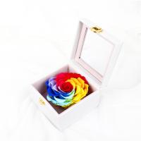 China 7-8CM Complex Colorful Preserved Rose Gift Box For Indoor Decoration for sale
