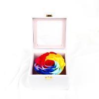 China 7-8CM Complex Colorful Preserved Rose Gift Box For Indoor Decoration for sale