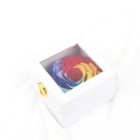 China 7-8CM Complex Colorful Preserved Rose Gift Box For Indoor Decoration for sale