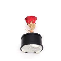 China Customized Color Preserved Rose Glass Dome Bluetooth Speakers For Home Decoration for sale