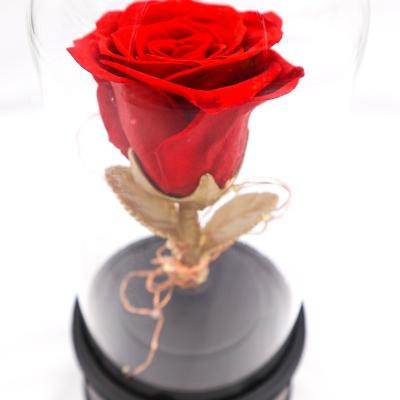 China Customized Color Preserved Rose Glass Dome Bluetooth Speakers For Home Decoration for sale