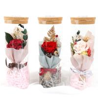 China Clear Durable Wishing Mini Rose Bottles Perfect Gift For Valentines Day for sale