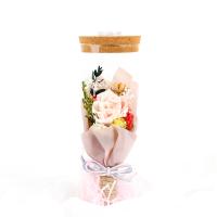 China Christmas Gift Preserved Rose Flower Fashional Babysbreath Wishing Bottle for sale