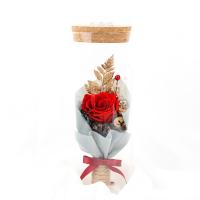 China Christmas Gift Preserved Rose Flower Fashional Babysbreath Wishing Bottle for sale