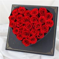 China Forever Luxury Preserved Roses , Flower Heart Box For Wedding Gift for sale
