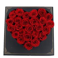 China Forever Luxury Preserved Roses , Flower Heart Box For Wedding Gift for sale
