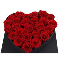 China Forever Luxury Preserved Roses , Flower Heart Box For Wedding Gift for sale