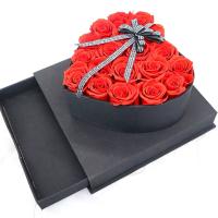 China Heart Shaped Fresh Preserved Rose Gift Box For Wedding Decoration for sale