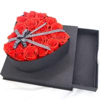 China Heart Shaped Fresh Preserved Rose Gift Box For Wedding Decoration for sale