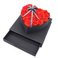 China Heart Shaped Fresh Preserved Rose Gift Box For Wedding Decoration for sale