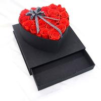 China Heart Shaped Fresh Preserved Rose Gift Box For Wedding Decoration for sale