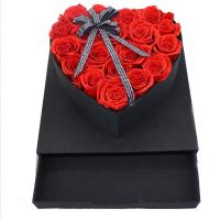 China Heart Shaped Fresh Preserved Rose Gift Box For Wedding Decoration for sale