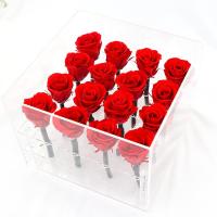 China Customized Color 4cm-5cm Preserved Roses In A Box Indor Decoration for sale