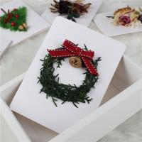 China Custom Color Dried Flower Cards , Handmade Floral Cards For Valentine's Day Present for sale