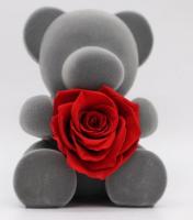 China Home Decoration Preserved Rose Gift Box With Bear For Birthday / Parties for sale