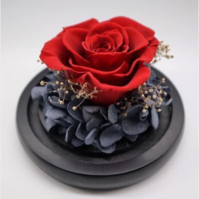 China Romantic Real Eternal Roses , Glass Eternal Rose Gift Weddings Decoration for sale