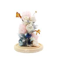 China Upscale Dia7-8CM Preserved Rose Glass Dome For Home Decoration for sale