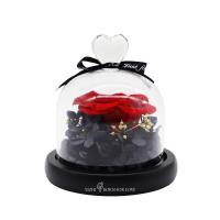 China Wedding Decoration 7-8CM Preserved Rose Glass Dome for sale