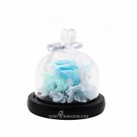 China Wedding Decoration 7-8CM Preserved Rose Glass Dome for sale
