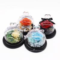 China Wedding Decoration 7-8CM Preserved Rose Glass Dome for sale