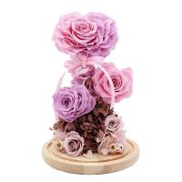 China Custom Hreat Eternal Flower In Glass Wedding Decoration For Christmas Brithday for sale