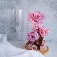 China Custom Hreat Eternal Flower In Glass Wedding Decoration For Christmas Brithday for sale