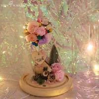 China Wedding Gift 3-4 Years Lasting Preserved Rose Flowers In Glass Dome for sale