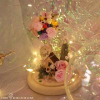 China Wedding Gift 3-4 Years Lasting Preserved Rose Flowers In Glass Dome for sale