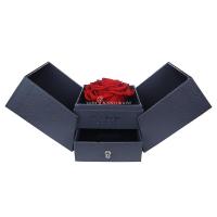 China Single Surprise Acrylic Forever Flower Box Preserved Rose Jewelry Gift Box for sale