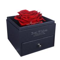 China Single Surprise Acrylic Forever Flower Box Preserved Rose Jewelry Gift Box for sale